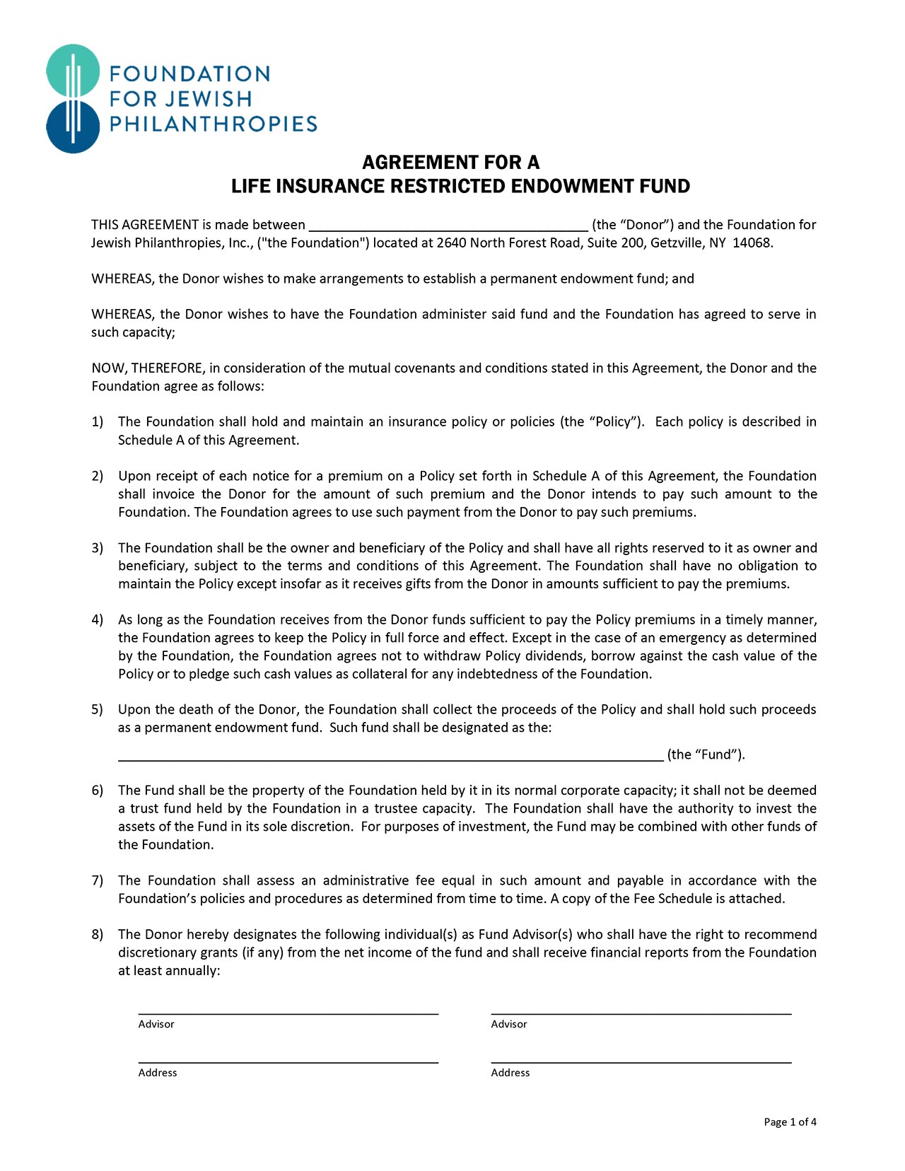 Life Insurance - Foundation for Jewish Philanthropies